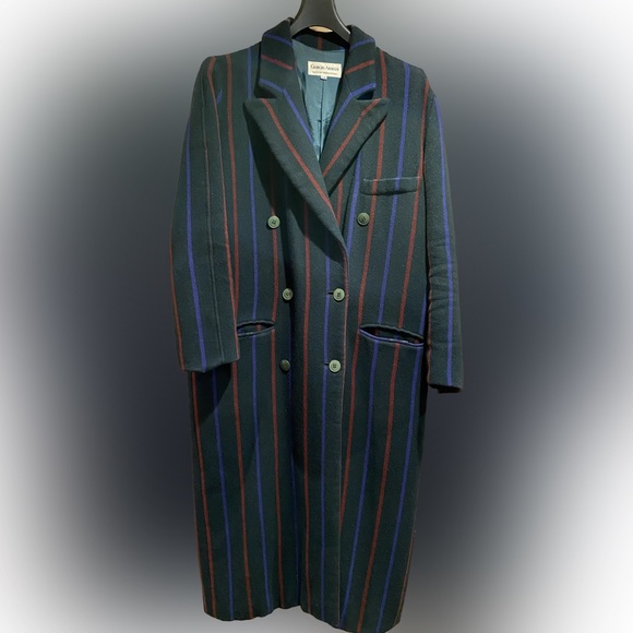 Giorgio Armani | Jackets & Coats | Giorgio Armani Trench Rare Pinstripe ...